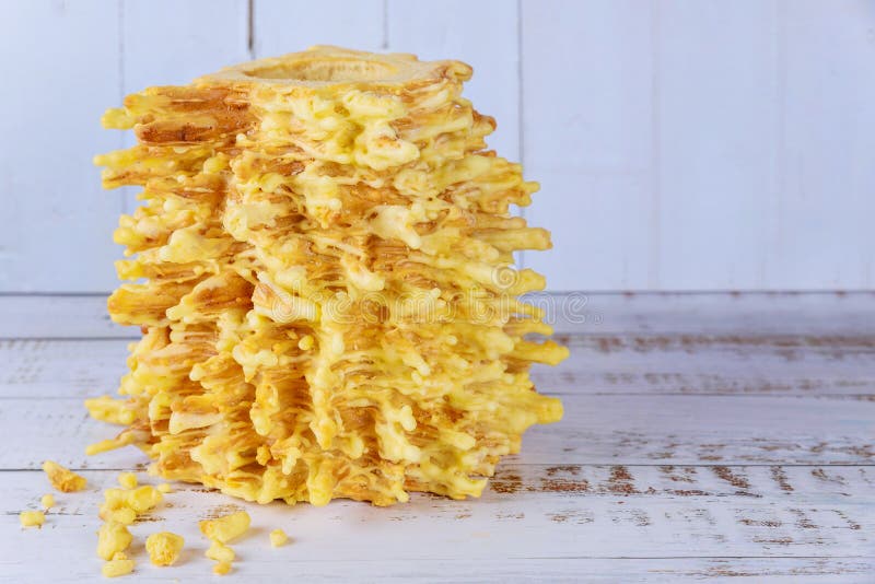 Lithuanian Traditional Layered Cake Sakotis with Flowers Stock Photo ...