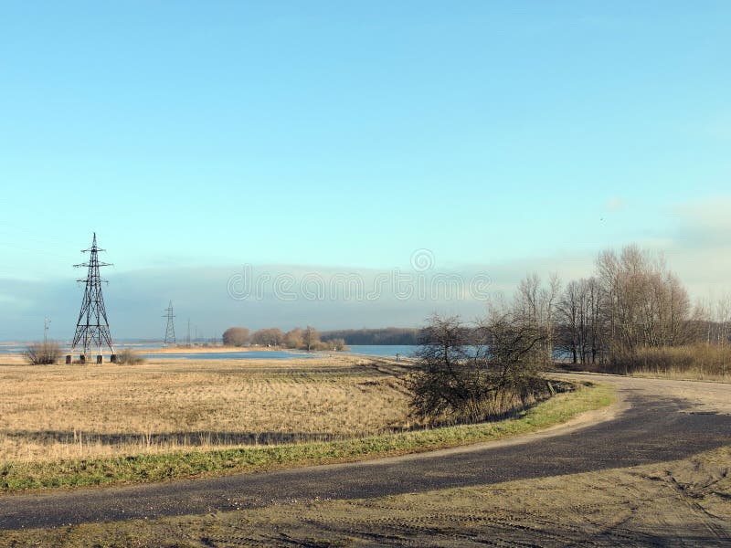Lithuanian Spring Landscape Stock Image - Image of grass, metallic ...