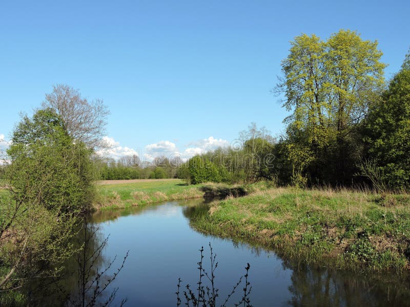 Lithuanian Spring Landscape Stock Image - Image of shore, smooth: 53881393