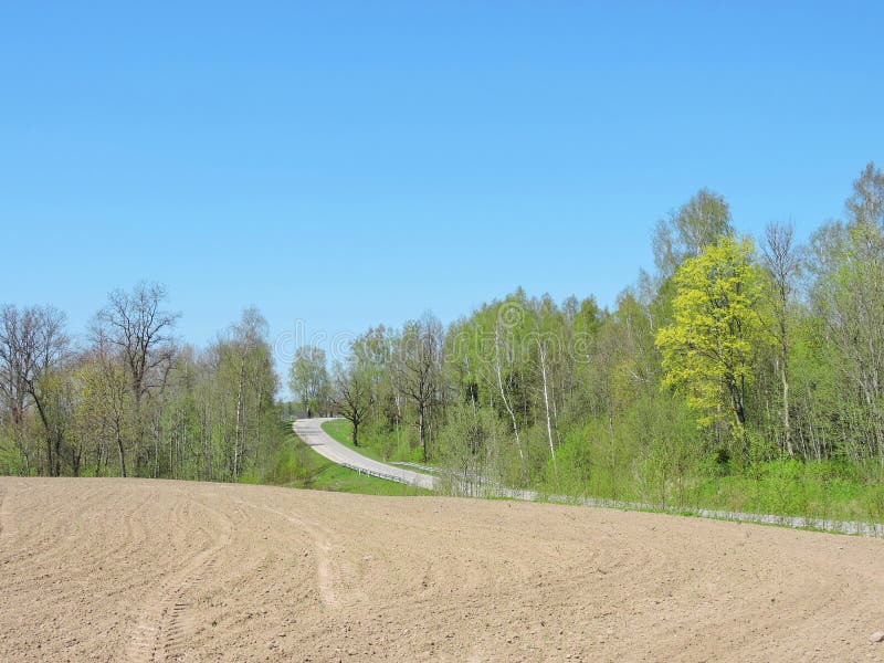 Lithuanian Spring Landscape Stock Image - Image of europe, tree: 93435055