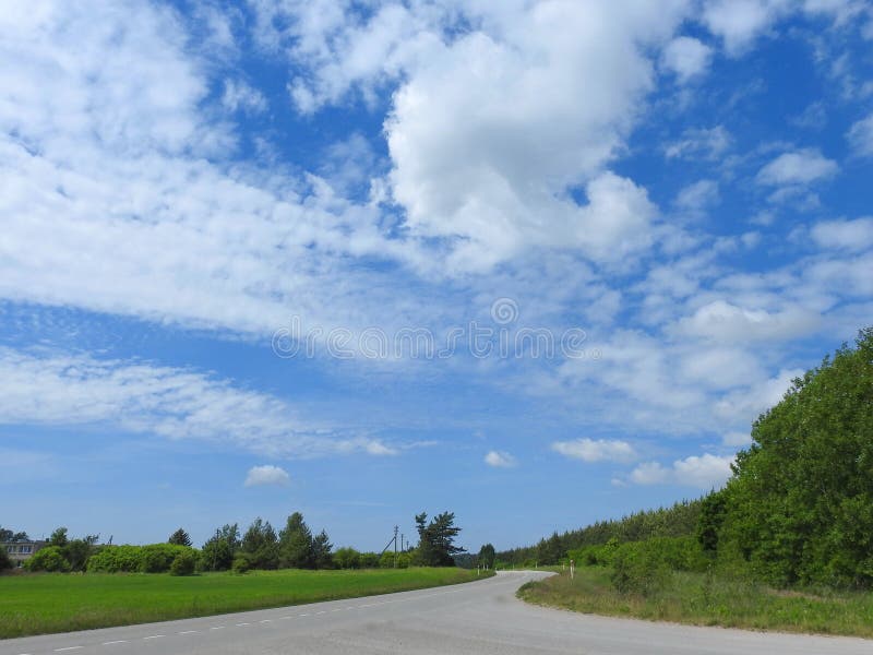 Lithuanian Summer Landscape Stock Photo - Image of highroad, europe ...