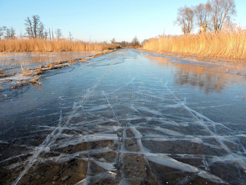 Lithuanian Winter Landscape Stock Image - Image of reed, cold: 64366799
