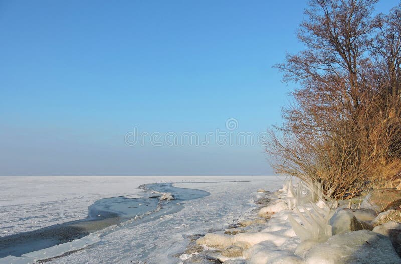 Lithuanian Winter Landscape Stock Image - Image of spit, sunny: 64732779