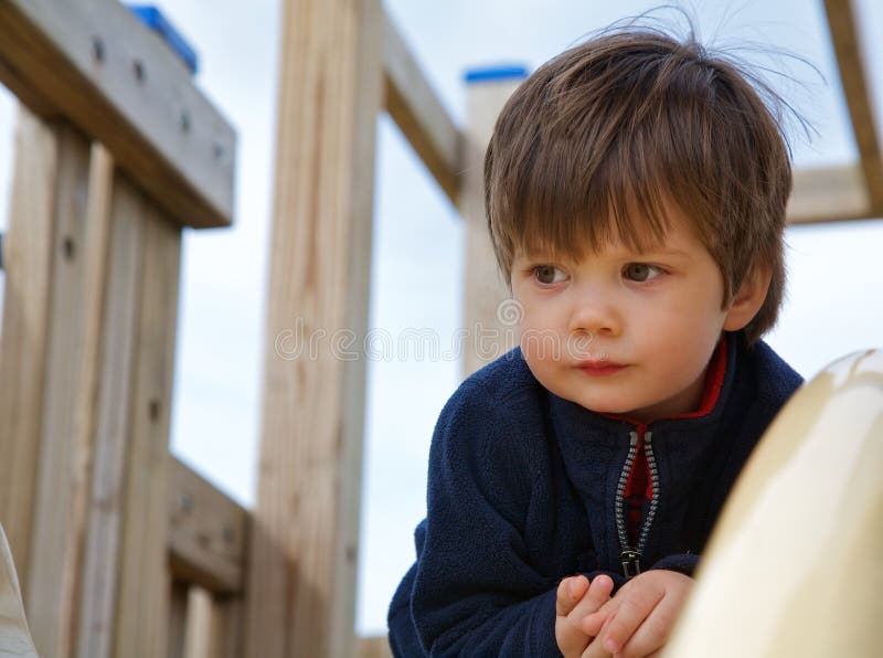 Litte Boy Climbing on Playground Stock Photo - Image of baby, exercise ...