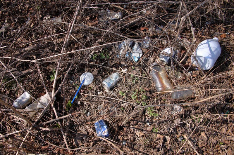 Litter Along a Roadside - Assorted Trash Editorial Image - Image of ...