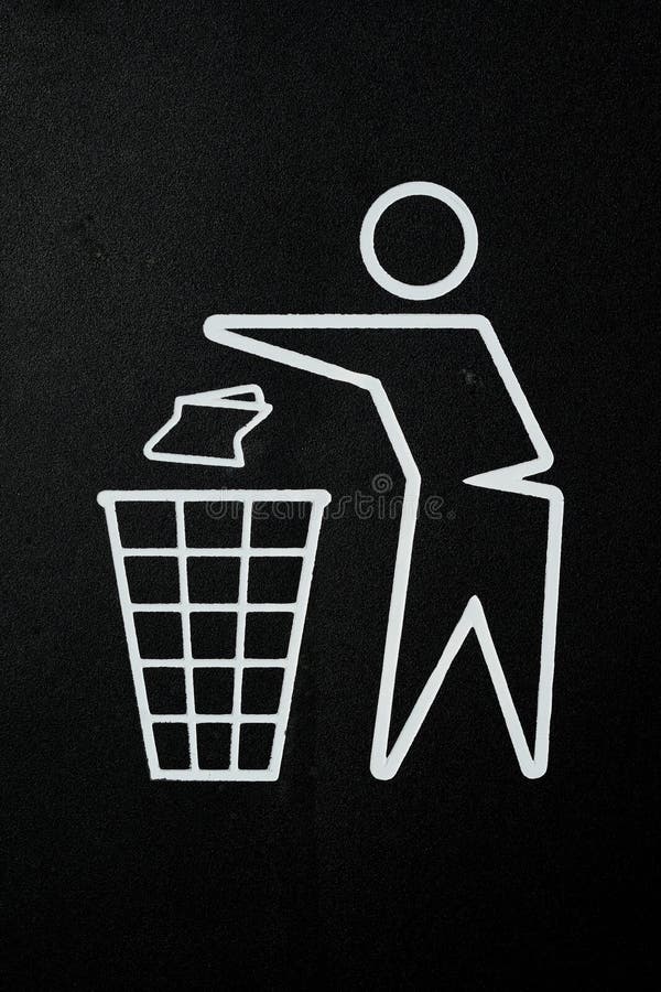 Litter bin symbol stock photo. Image of white, disposal - 77517102