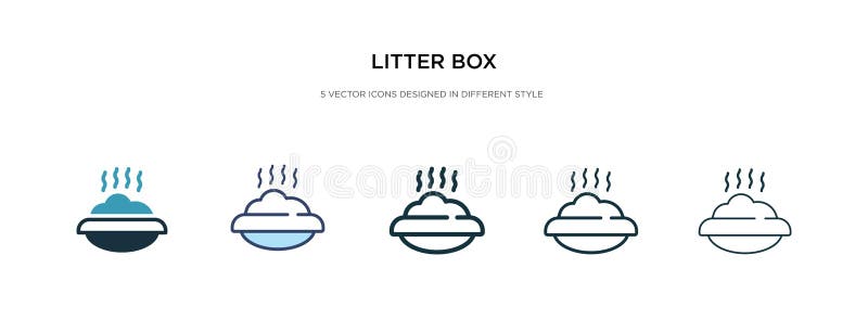 Litter Box Icon in Different Style Vector Illustration. Two Colored and ...