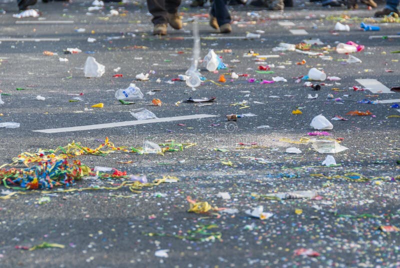 Litter after the carnival stock photo. Image of pageant - 86450284