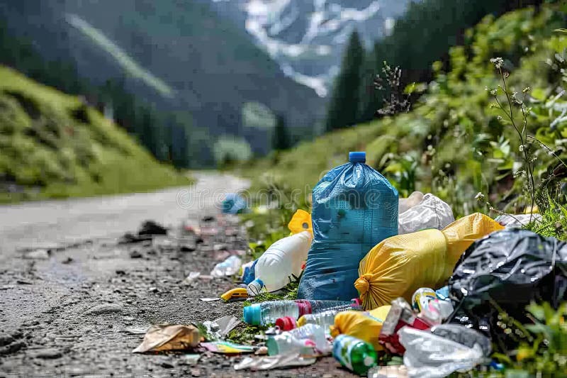 Litter Disrupting the Beauty of Nature Garbage Left in a Pristine ...