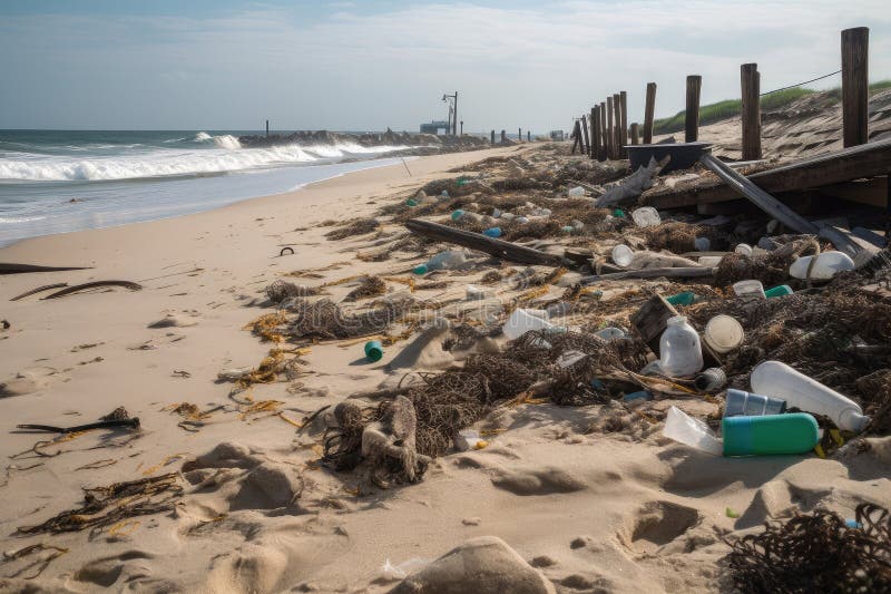 Litter-filled Beach, with Trash and Debris Washed Ashore Stock ... Litter-filled Beach, with Trash and Debris Washed Ashore Stock ...