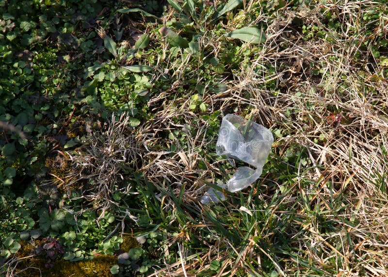 Litter Along a Roadside - Plastic Bottle Stock Image - Image of ...