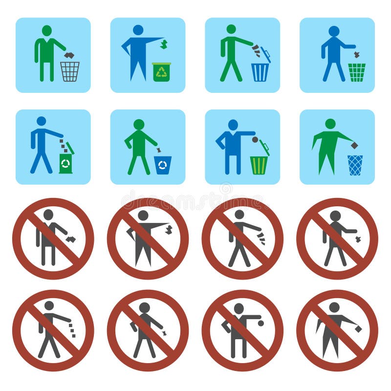 Litter icons set stock vector. Illustration of package - 44335457