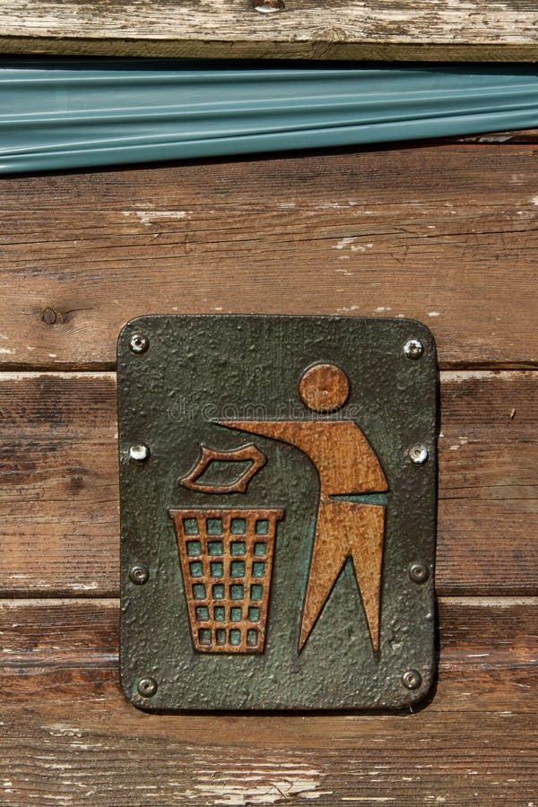 Litter sign. stock photo. Image of refuge, wooden, metal - 26168752