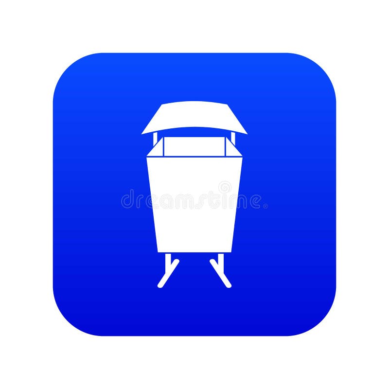 Litter Waste Bin Icon Digital Blue Stock Vector - Illustration of ...