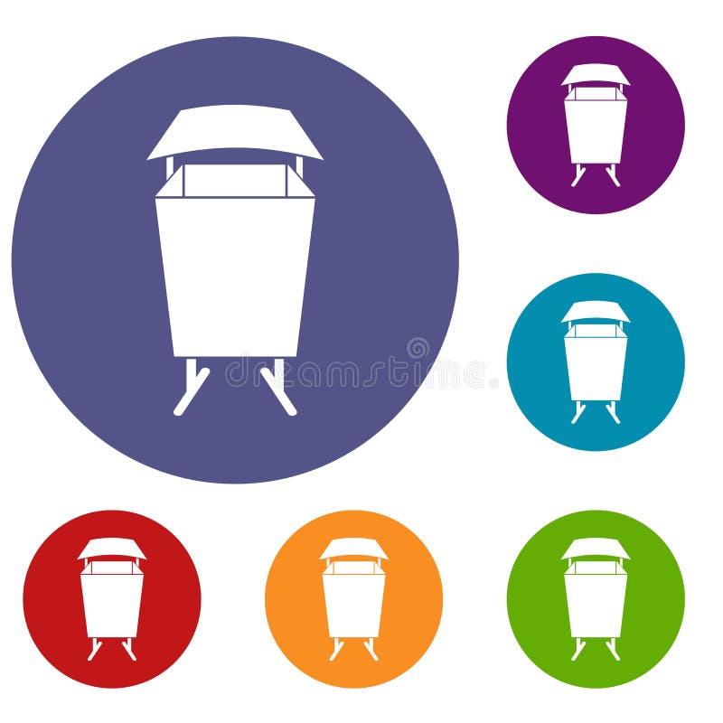 Litter waste bin icons set stock vector. Illustration of recycle - 96463482