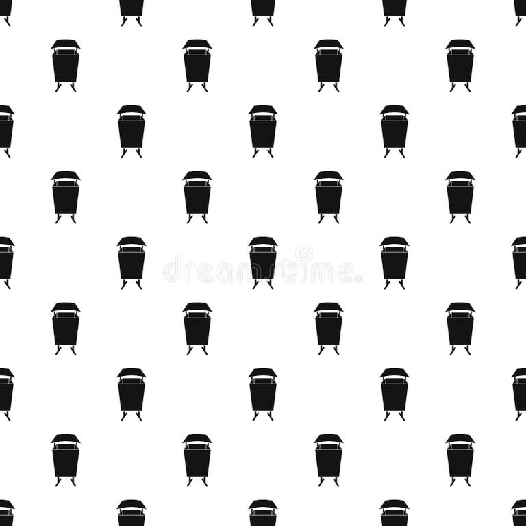 Litter Waste Bin Pattern Vector Stock Vector - Illustration of dumpster ...