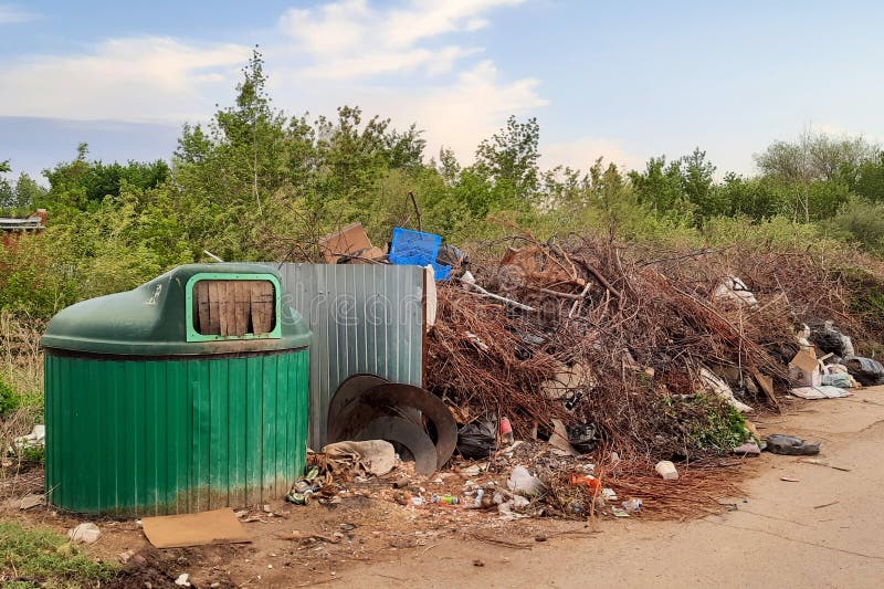 The Littered Place of Collection of Household Garbage Stock Photo ...
