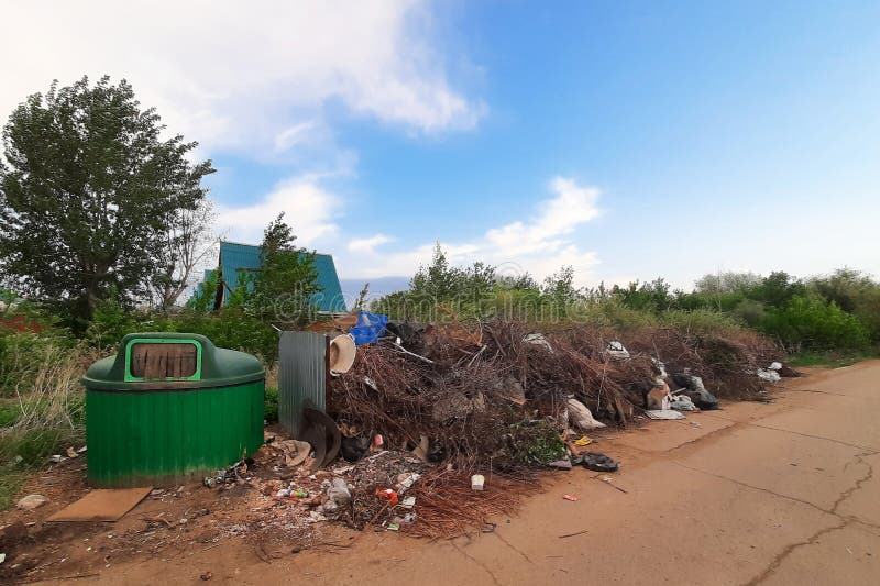 The Littered Place of Collection of Household Garbage Stock Image ...