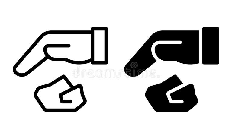 Littering Icon with Outline and Glyph Style. Stock Vector ...