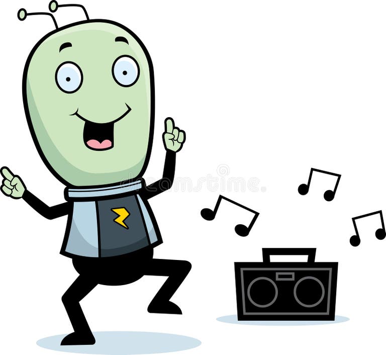 Little Alien Dancing stock vector. Illustration of fiction - 9558051