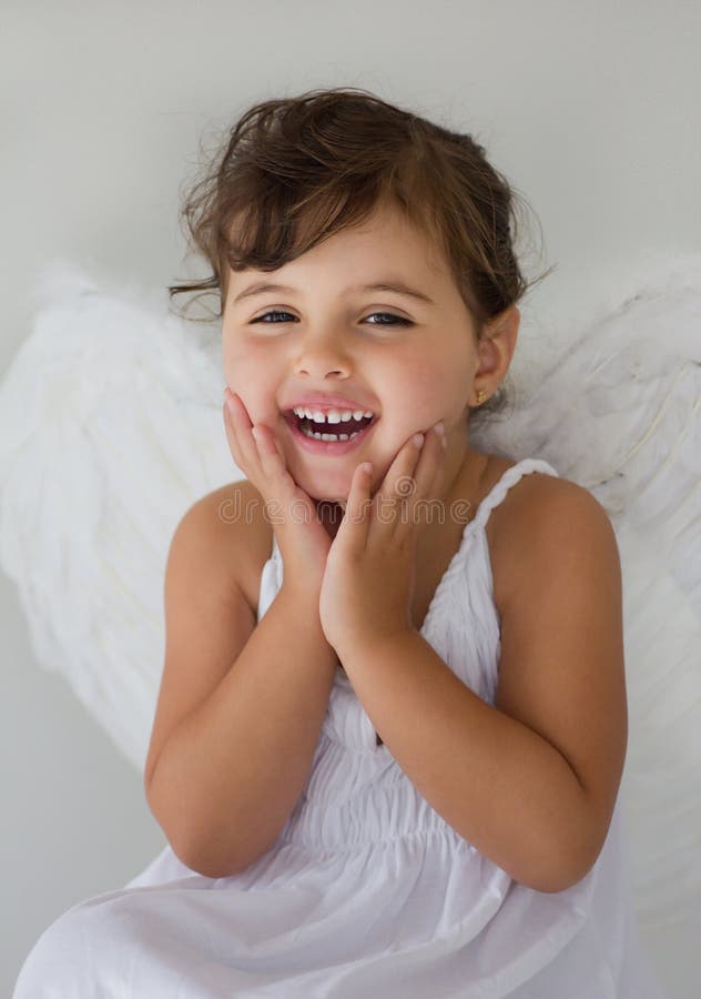 Little angel stock photo. Image of blue, angelic, girl - 27445798