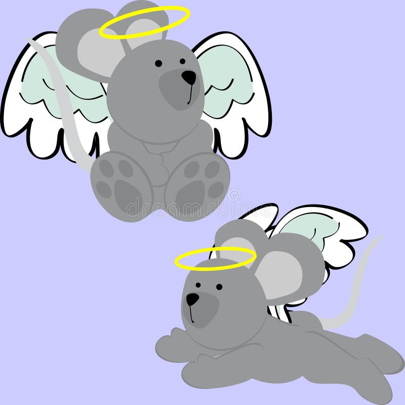 Little Angel Mouse Cherub Cartoon Pack Collection Stock Vector ...