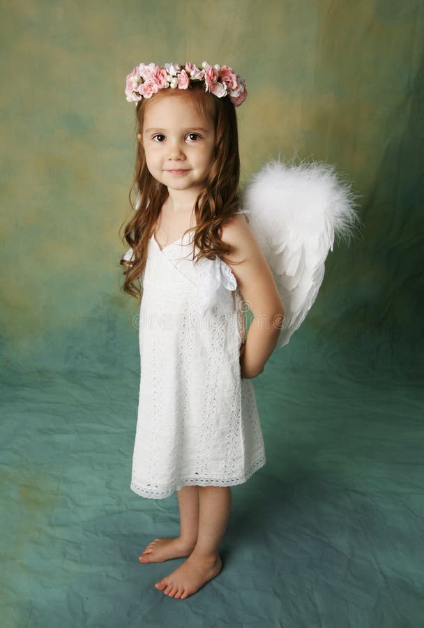 Little Angel Girl stock photo. Image of cupid, cute, cheerful - 17991762