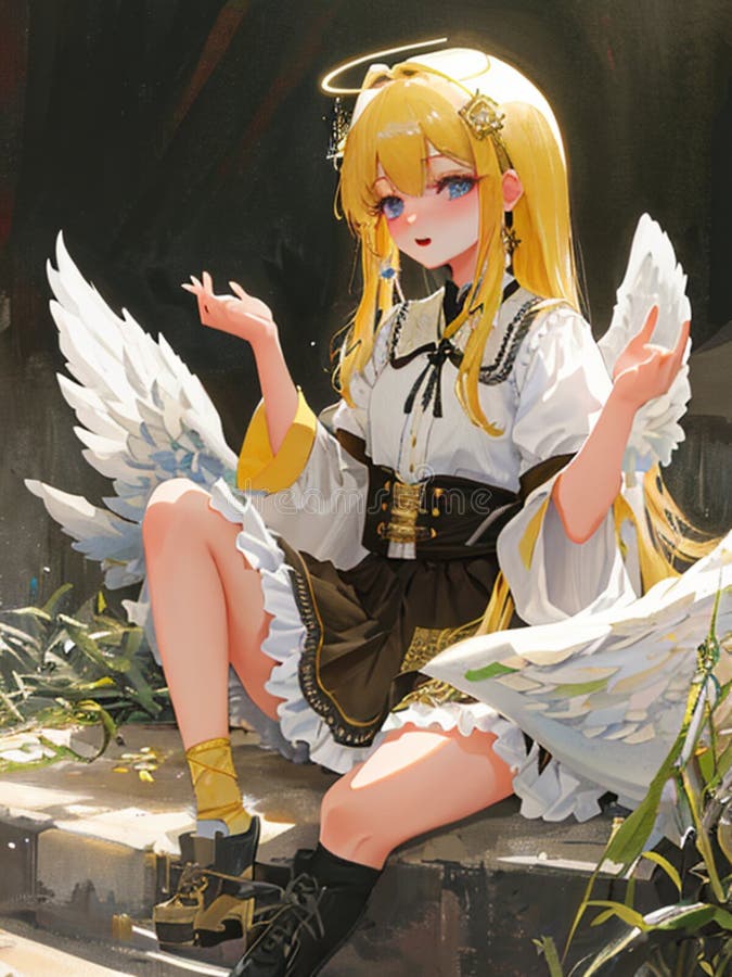 Little Angel in Heaven Fantasy Generative Ai 1 Stock Illustration ...