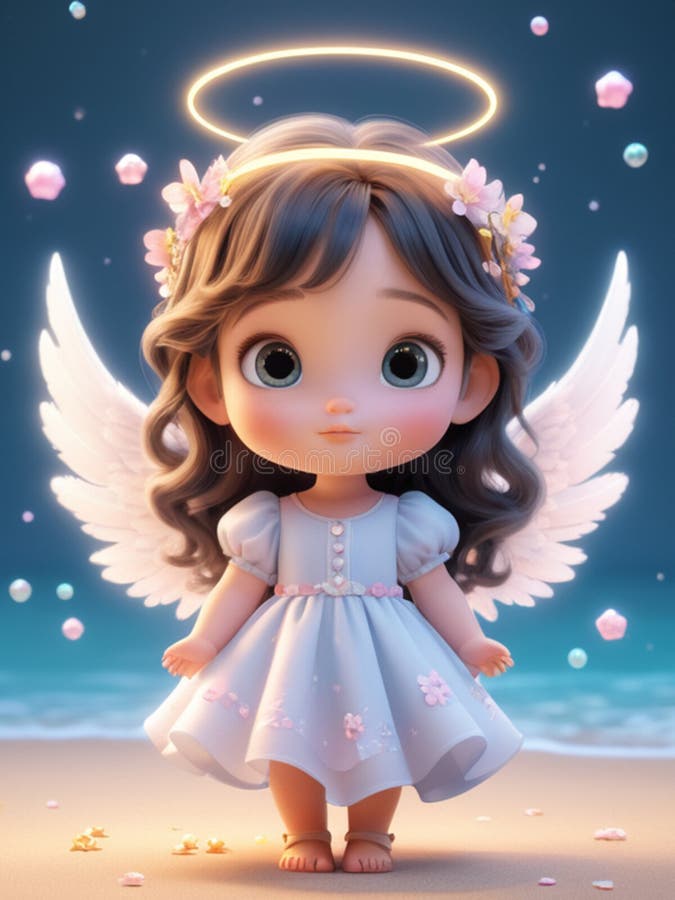 Little Angel of Light Wednesday 2 Stock Illustration - Illustration of ...