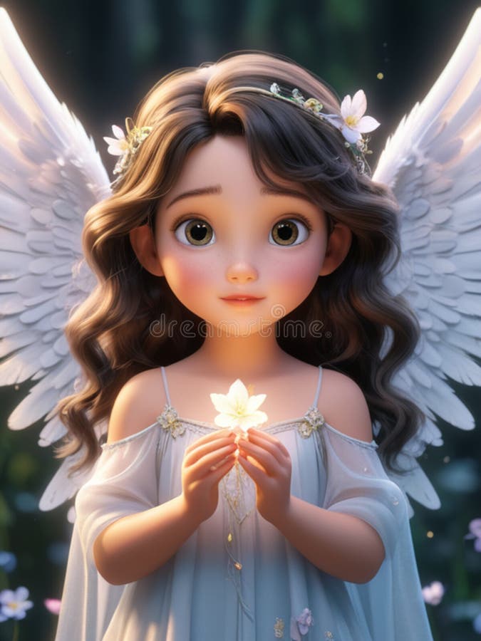 Little Angel of Light Wednesday 5 Stock Illustration - Illustration of ...