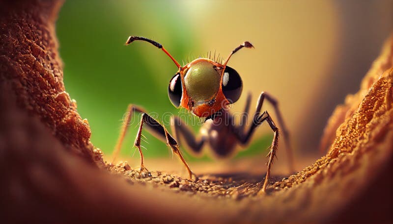 Little ant in the grass stock illustration. Illustration of leaf ...