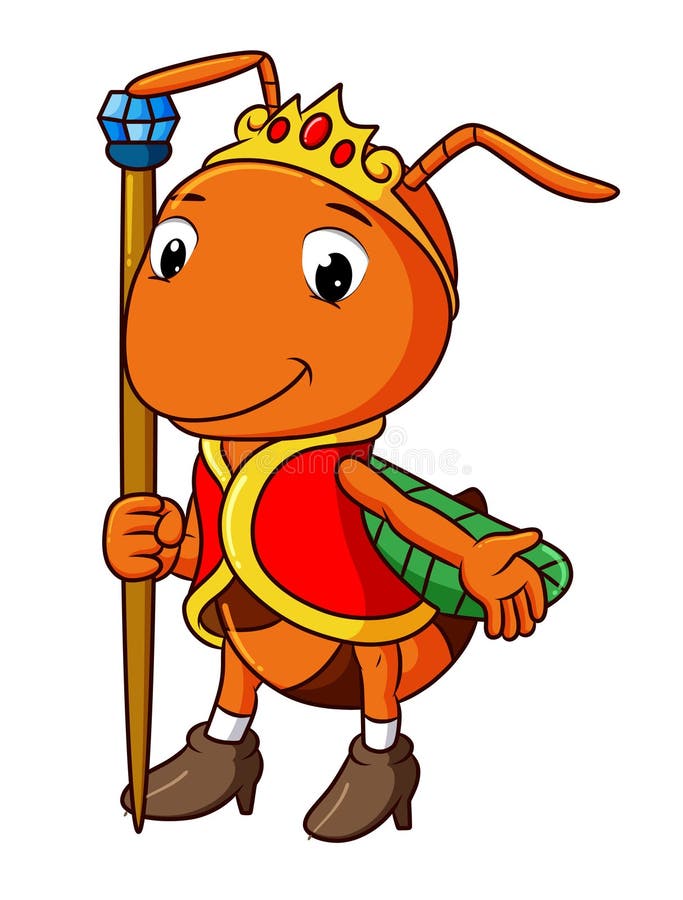 The Little Ant is a Queen and Holding a Wand Stock Vector ...