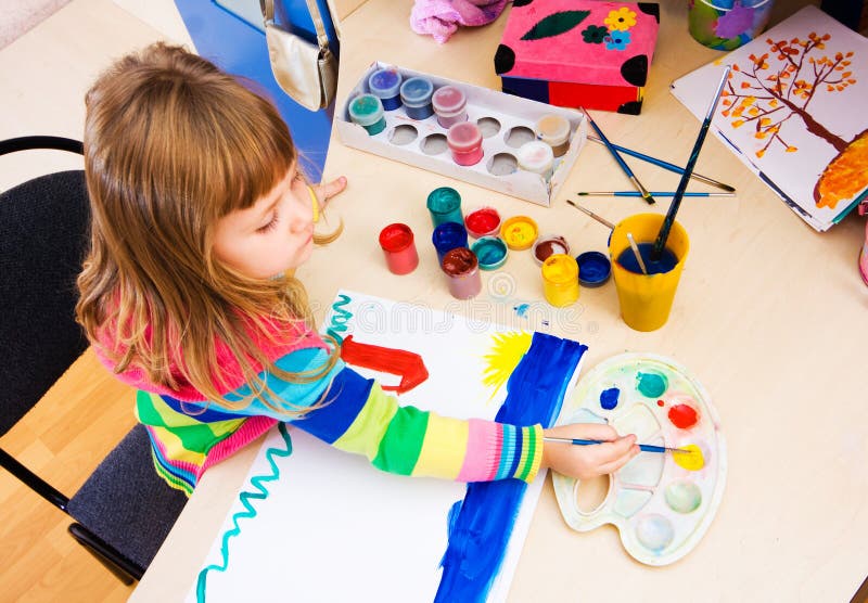 Little artist stock photo. Image of color, happiness - 12955350