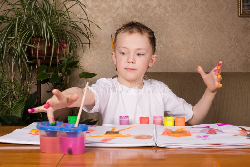 Little Artist stock photo. Image of caucasian, cheerful - 13697780