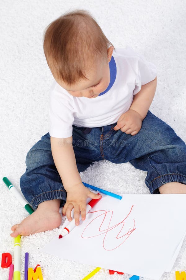 Little artist stock photo. Image of handsome, highlighter - 25929516