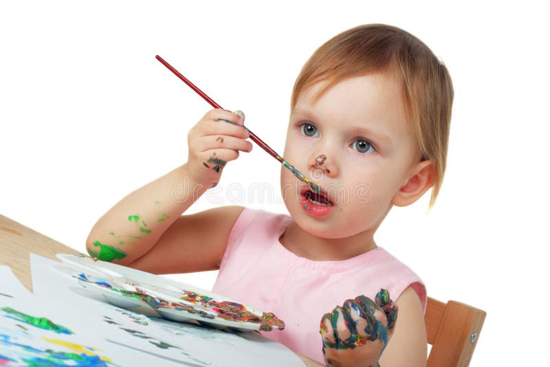 Little Artist stock image. Image of person, children, painter - 1362271