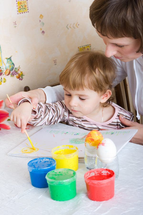 Little artist stock image. Image of girl, paint, young - 5145799