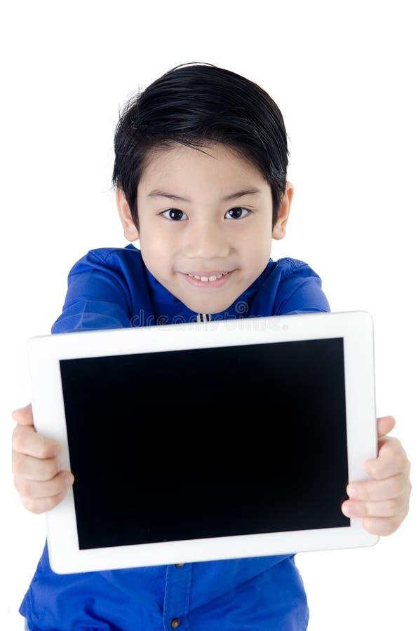 Child using a tablet PC stock photo. Image of network - 35403254