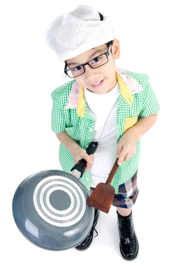 Little Asian Cute Chef Pan Stock Photos - Free & Royalty-Free Stock ...
