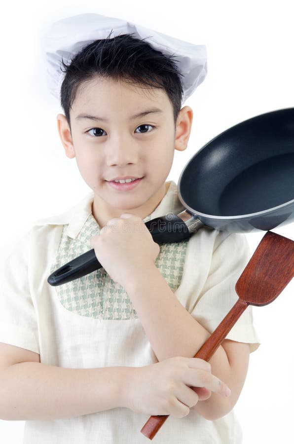 Little Asian Cute Chef Thinking Action Stock Photos - Free & Royalty ...