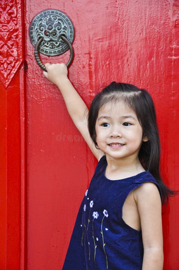 Pretty Little Asian Girl Posing. Stock Photo - Image of face ...