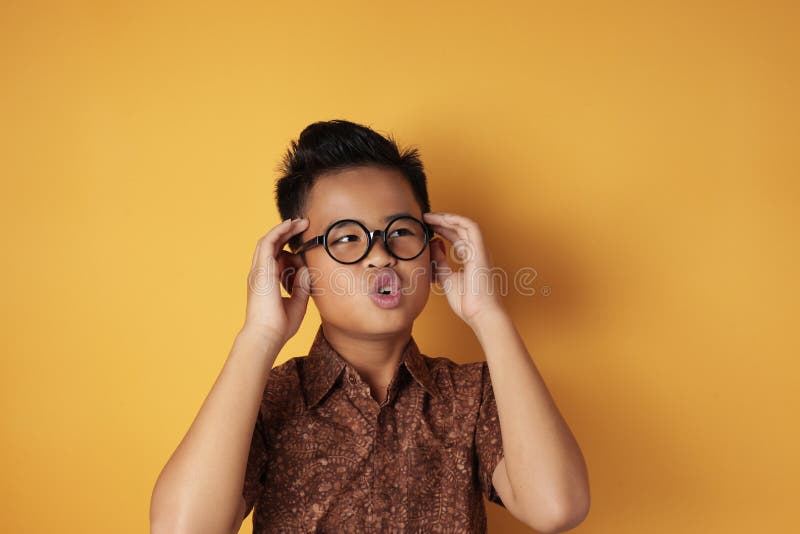 Little Boy Thinking Something Stock Image - Image of think, studio ...