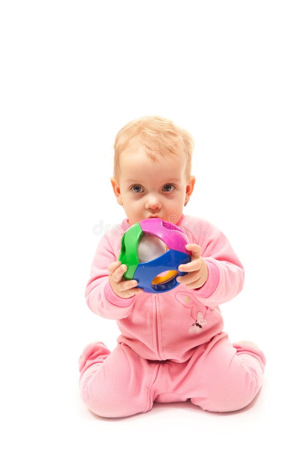 Little baby with ball stock image. Image of learn, sweet - 21106575