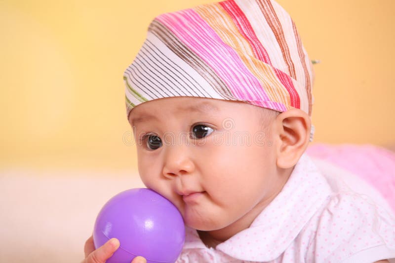 Little baby with ball stock image. Image of innocent - 22842047