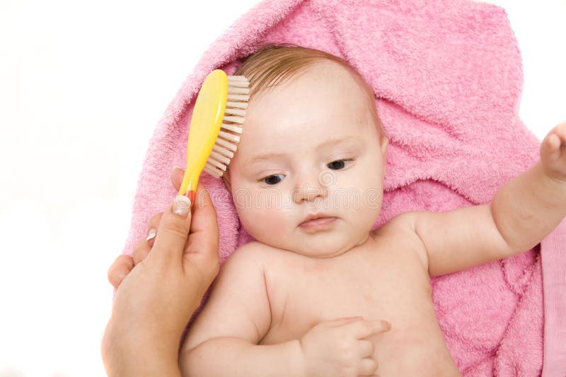 Little baby after bath stock photo. Image of innocence - 7809622