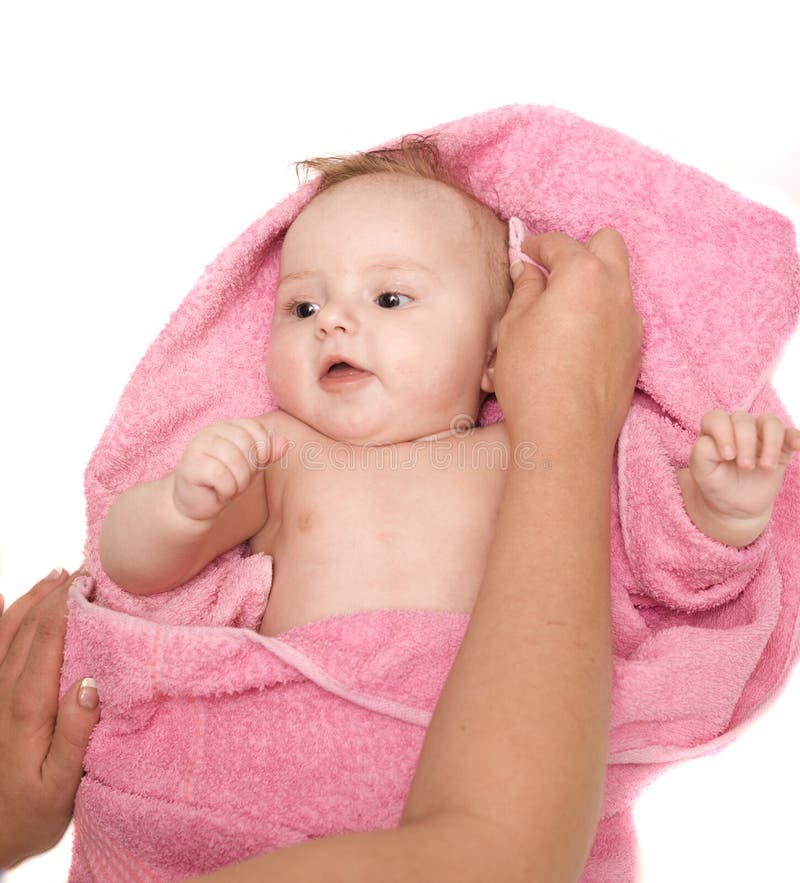 Little baby after bath stock image. Image of lovely, human - 7903753