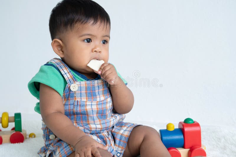 Little Baby Boy Eating Snack Stock Image - Image of candy, diet: 124485063