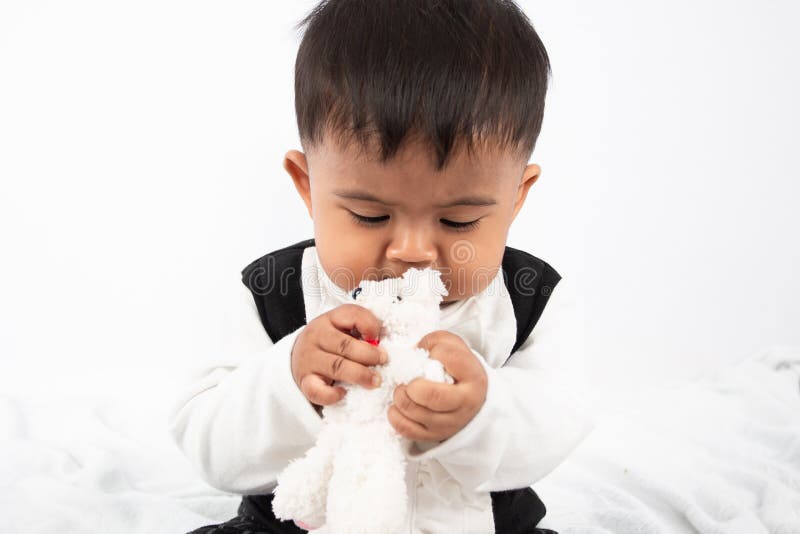 Little Baby Boy Play and Bite Toy Stock Image - Image of healthy ...