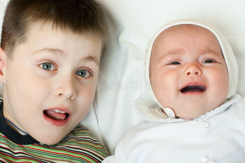 Little baby with brother stock photo. Image of expressing - 13462452