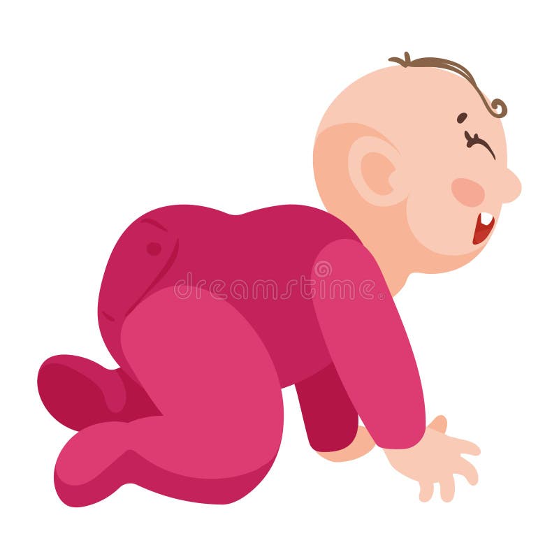 Little baby crawling stock vector. Illustration of funny - 264385147